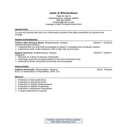 Chris' resume | DOC