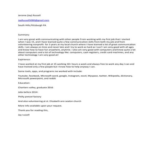 Jay Russell, resume | DOCX