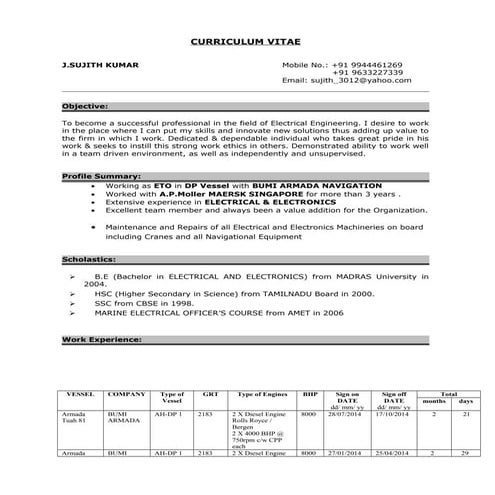 Resume atta s rao ETO | DOC