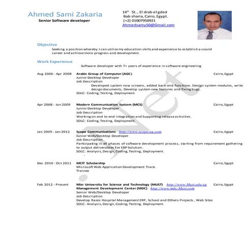 Resume | DOC | Programming Languages | Computing