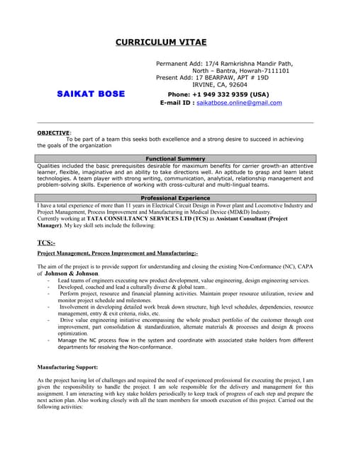 CV_Electrical and Instrumentation Engineer | PDF | Physics | Science