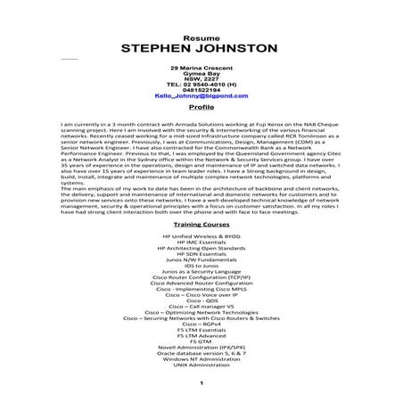 Fred updated resume | DOC