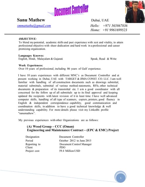 CV (Document Controller) | PDF