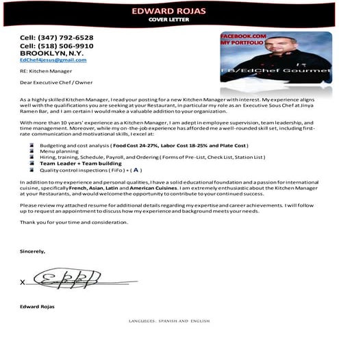 EXEC SOUS CHEF / EXEC CHEF | DOCX | Food Industry | Industries