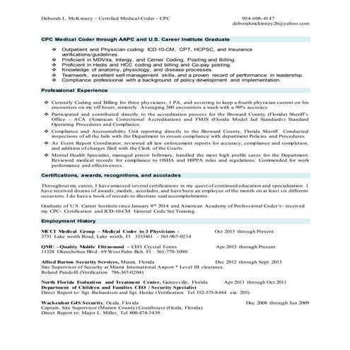 CPC Certified Medical Coder | DOCX