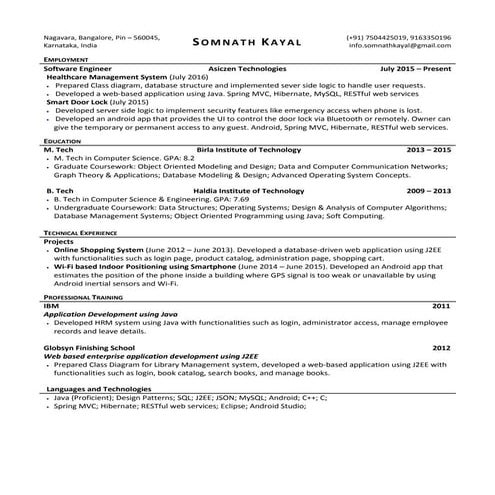 Resume | PDF | Programming Languages | Computing