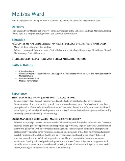Lacy Resume | PDF