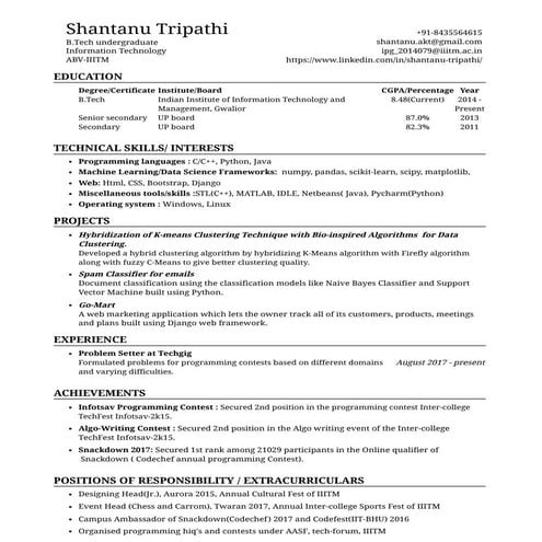 Resume | PDF | Programming Languages | Computing