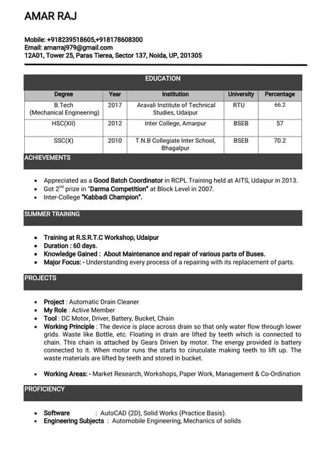 AMAR RAJ Resume | PDF