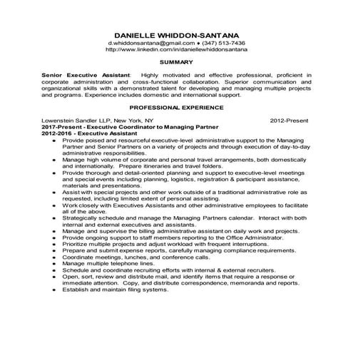 Senior Executive Assistant | DOCX