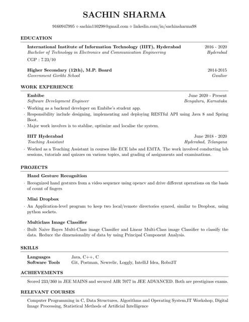 Mayank's resume | PDF