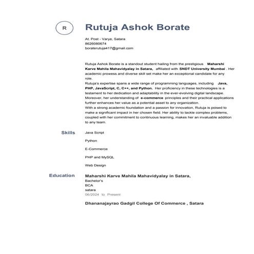 Rutuja Ashok Borate resume Student of BCA.pdf