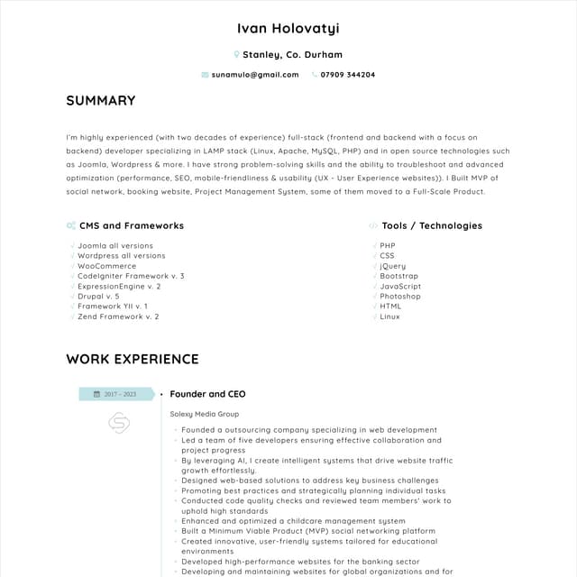 Web developer - Wordpress - Joomla- ExpressionEngine | PDF