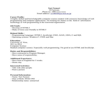 Resume | ODT | Computing | Technology & Computing