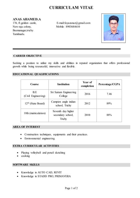 ahsan cv2 | DOCX | Education