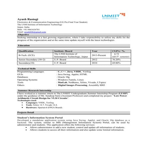 Resume ayush | PDF | Programming Languages | Computing