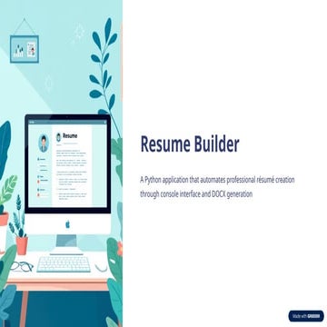 Resume-Builder.pptx by using python with html | PPTX