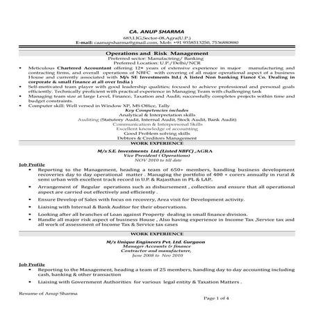 Resume ca. anup sharma - copy | DOC