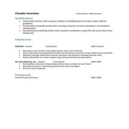 Resume claudio hawelon | DOCX