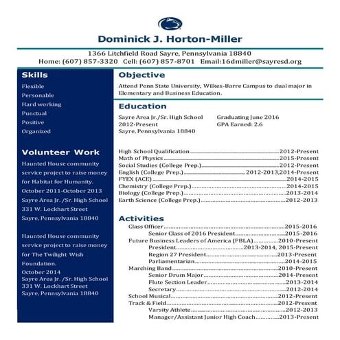 Resume dominick miller-2015 | DOCX