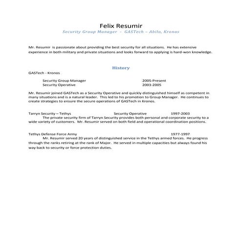 Resume felix resumir | DOCX