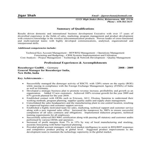 Resume jps-telecom | DOC