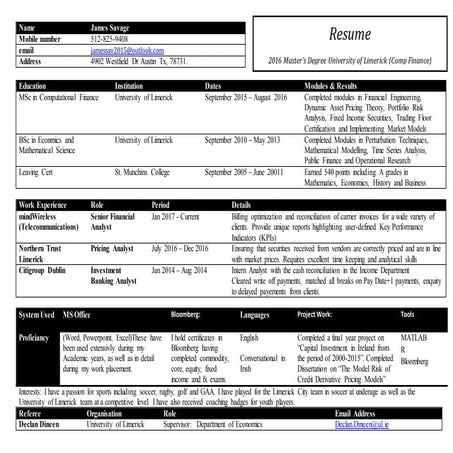 Resume - James Savage | DOCX