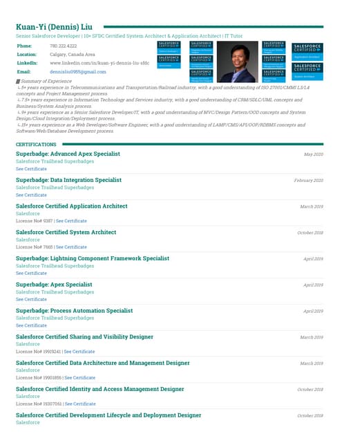 Salesforce Certified System Architect - KuanYi(Dennis) Liu | PPT
