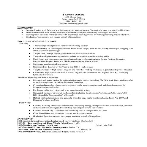 bethany current resume | DOC