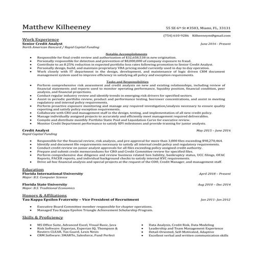Resume - matthew kilheeney | PDF