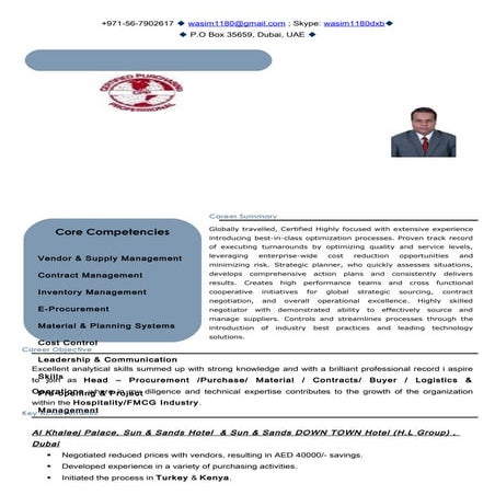 Resume - Mohammed Wasim | DOC | Business Accounting & Finance | Business