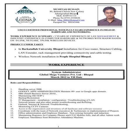 Resume mustaq hussain | DOC