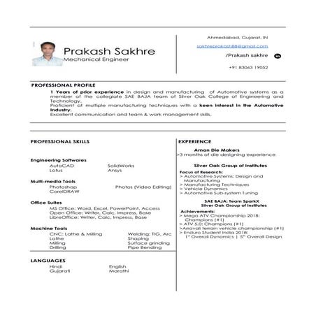 Resume Prakash_Sakhre | PDF