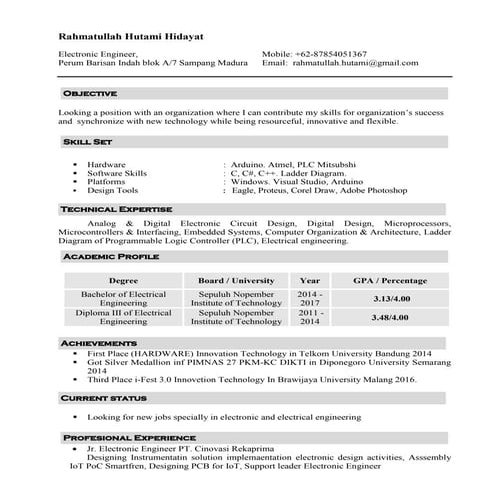 Resume rahmatullah hutami hidayat | PDF