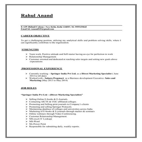 Resume rahul | PDF
