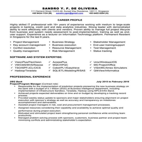 Resume sandro oliveira | PDF
