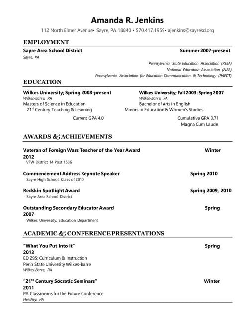 Jenkins resume NEW | PDF