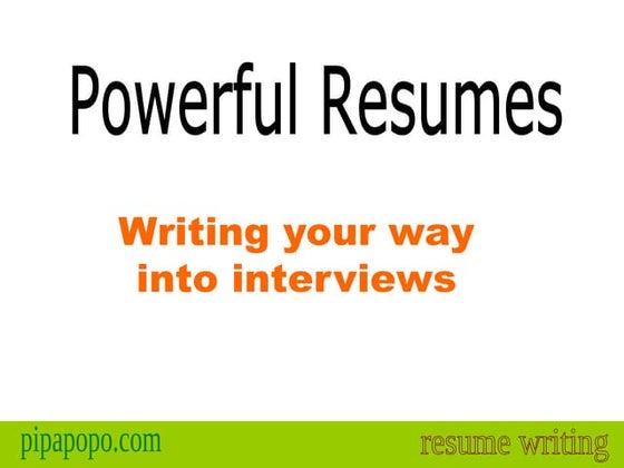 How To Write A Resume/CV - Resume Writing Tips | PPT