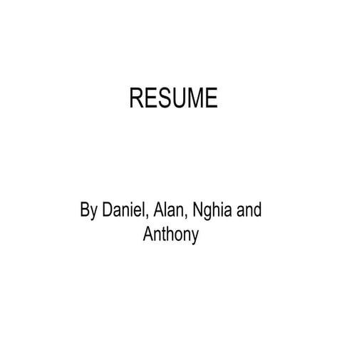 resume writing | PPT