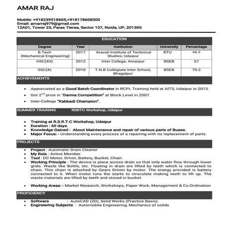AMAR RAJ Resume | PDF