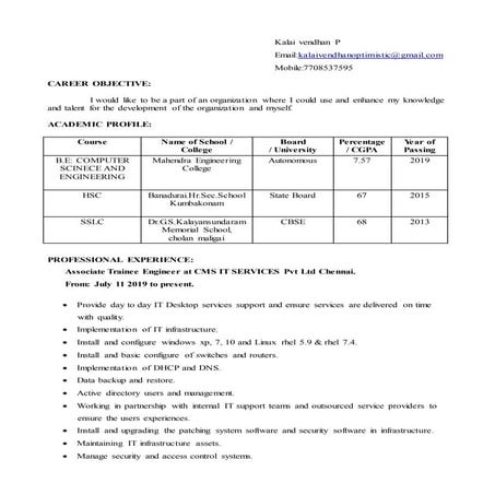 Resume | DOC | Computing | Technology & Computing