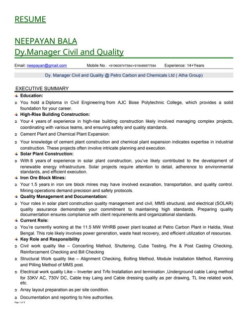 2016-CURRICULUM VITAE_TK | PDF | Civil Engineering Industry | Industries