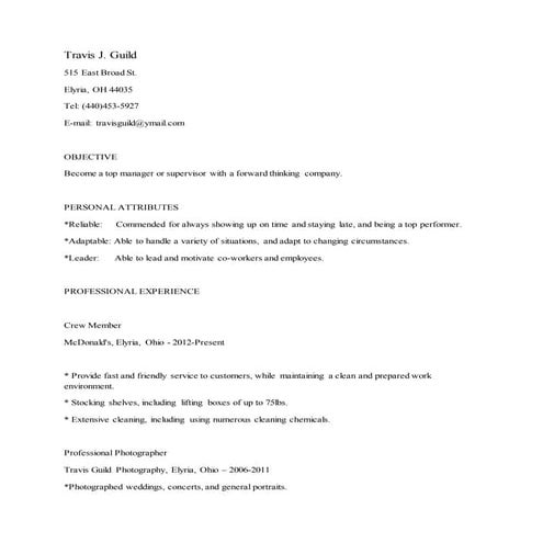 Benjamin Reberg 2016 Resume | PDF