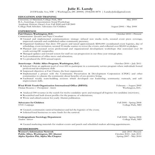 Julie Lundy Resume: November, 2011 | PDF