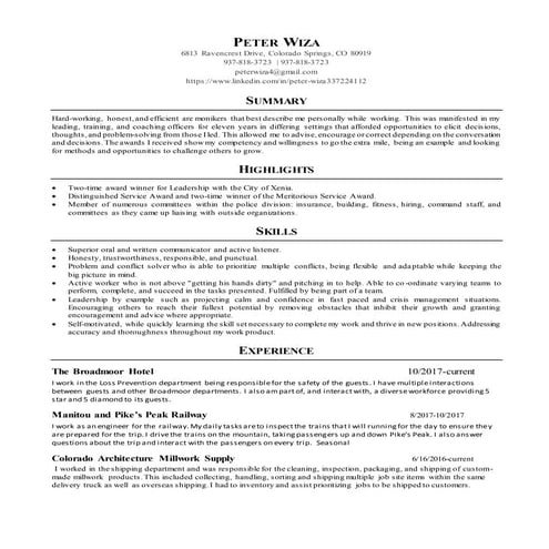 Biography of Nick Dolbin | Chief of Police | PDF