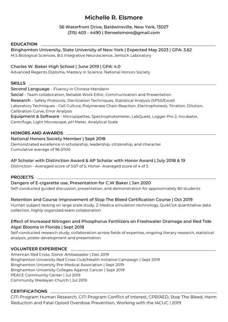 Allison Claybrook-Curriculum Vitae | DOCX | Biological Sciences | Science