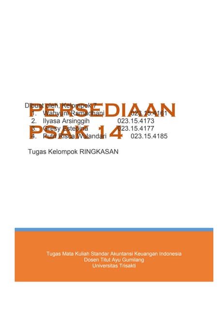 KELOMPOK 1 - PERNYATAAN STANDAR AKUNTANSI KEUANGAN (PSAK) 202 ...
