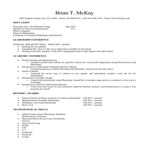 Resume 2 | PDF