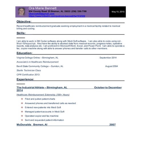 Resume2 | DOCX | Healthcare Industry | Industries