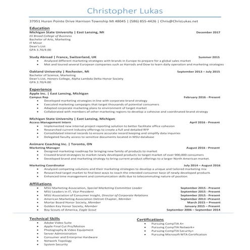 Chris Lukas, Apple campus representative at apple at Apple
